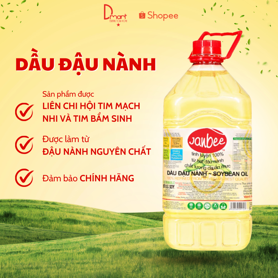 Dầu Đậu Nành Janbee - Dầu Ăn Thực Vật Nguyên Chất, Giàu Dinh Dưỡng ...