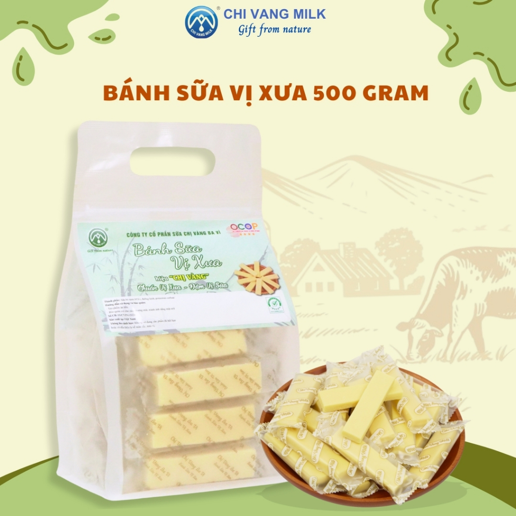 Bánh sữa ba vì vị xưa túi 500gram chuẩn vị sữa đậm vị xưa Chị Vàng Milk ...