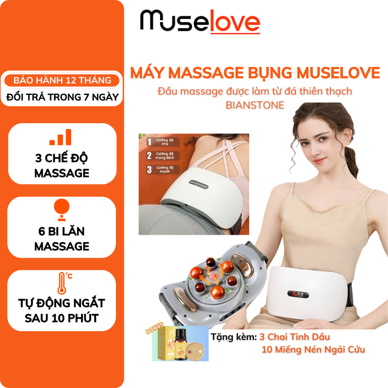 Máy Massage Bụng MUSELOVE – 3 Chế Độ Massage Làm Nóng Hồng Ngoại, Giảm Mỡ, Điều Hòa Tiêu Hóa ...
