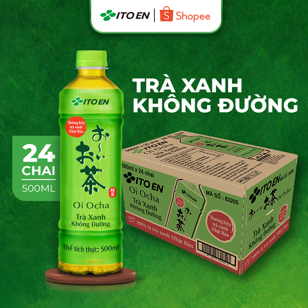 Oi Ocha - Trà Xanh Không Đường (500mL x 8 chai/24 chai) | Shopee Việt Nam