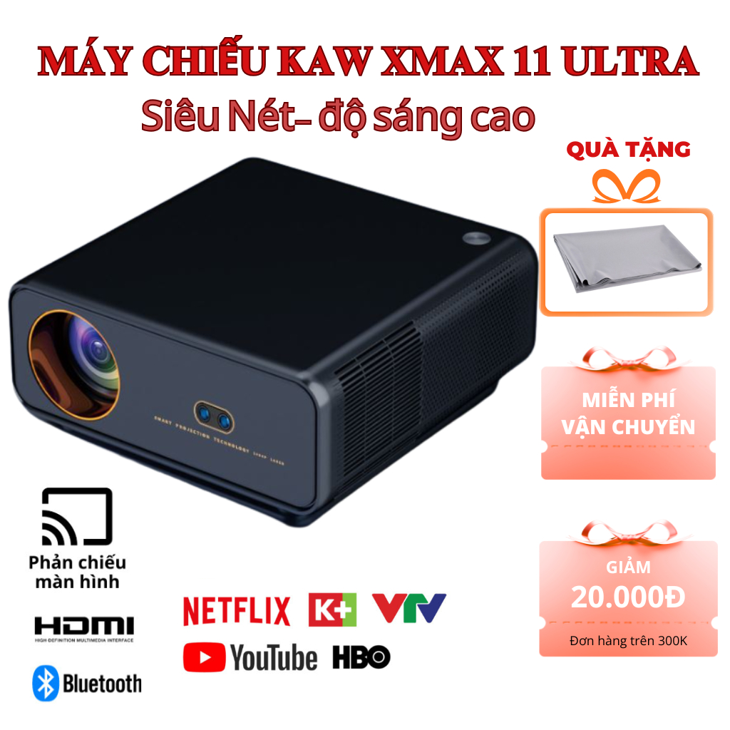 Máy chiếu Mini Kaw XMax 11 Ultra cao cấp (Google TV android 11) - Siêu Nét, Xem Phim Cực Đỉnh ...