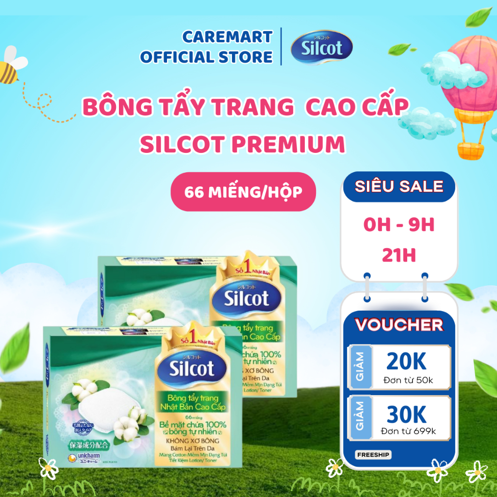Bông Tẩy Trang Silcot Premium 66 Miếng/Hộp | Shopee Việt Nam