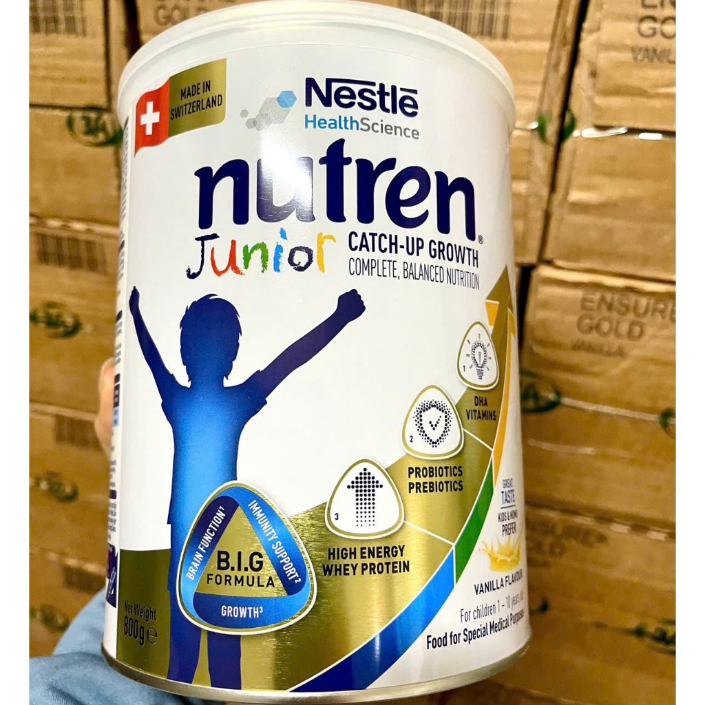Sữa bột tăng cân Nutren Junior Thuỵ Sĩ - hộp 800g (1-10 tuổi) | Shopee ...
