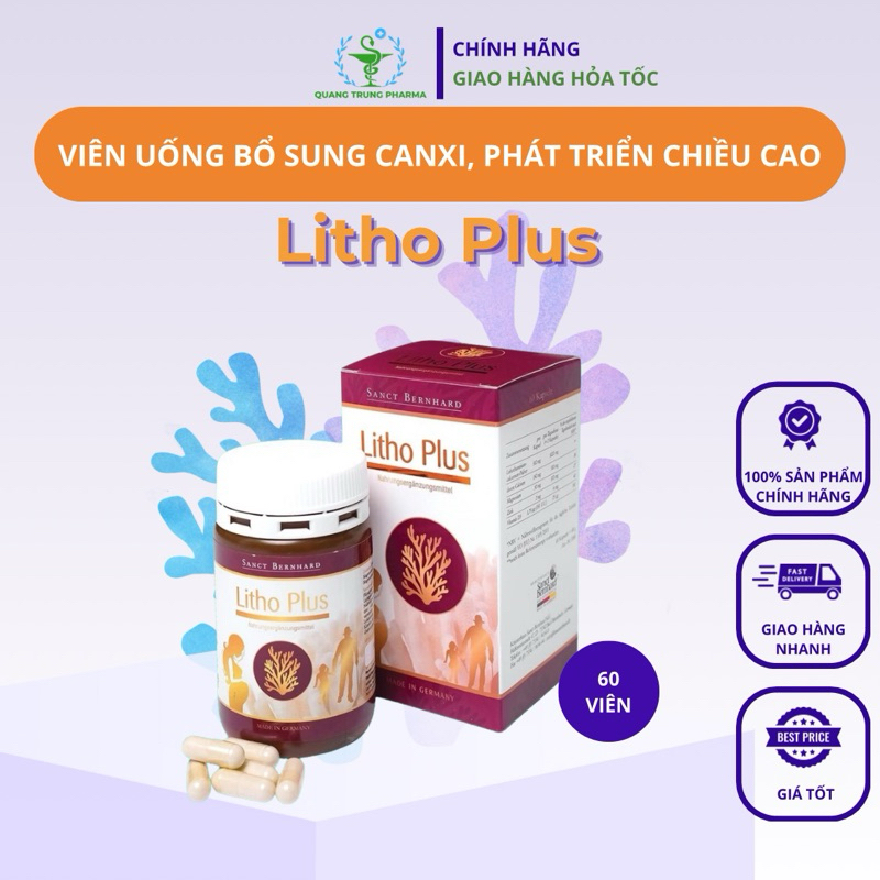 Canxi Hữu Cơ Tảo Biển Đỏ Litho Plus Lọ 60 viên Cho Bà Bầu Sanct ...