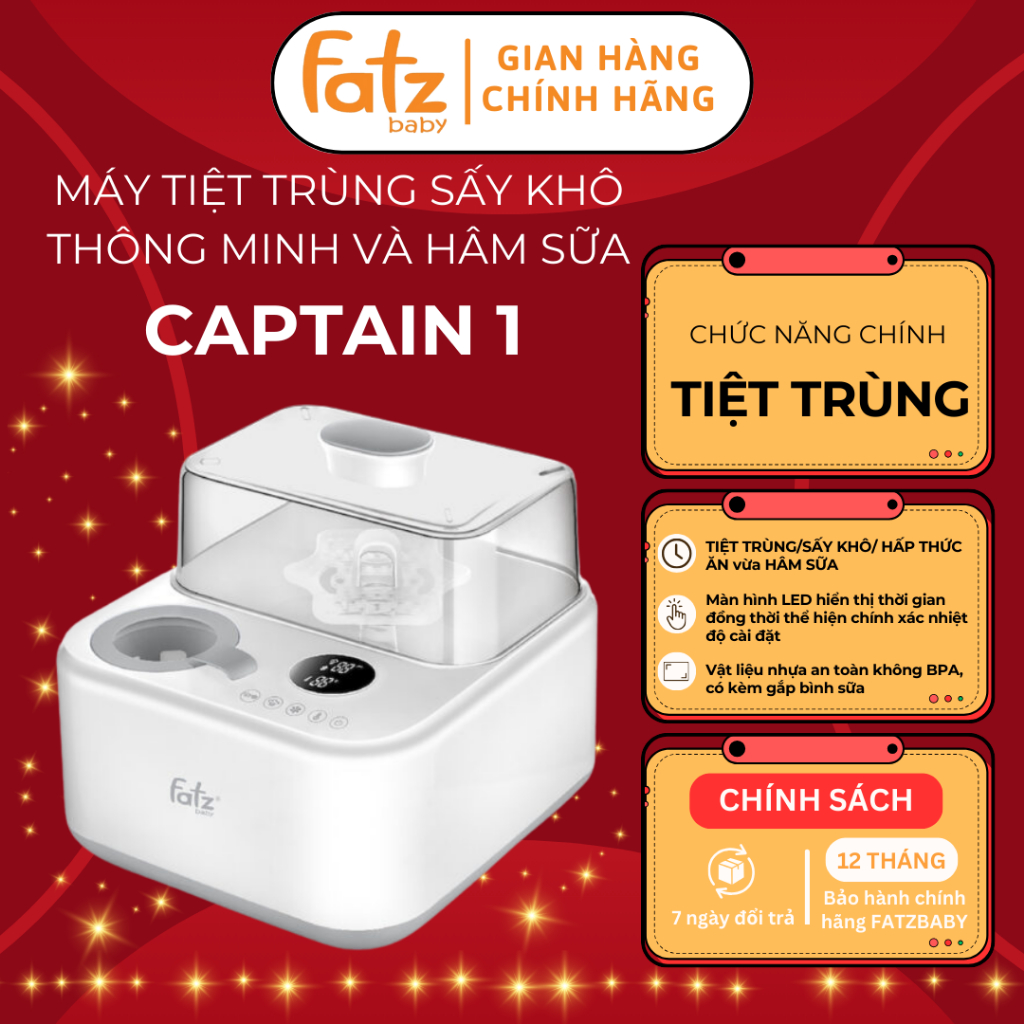 Máy tiệt trùng sấy khô thông minh tích hợp hâm sữa điện tử FATZ BABY ...