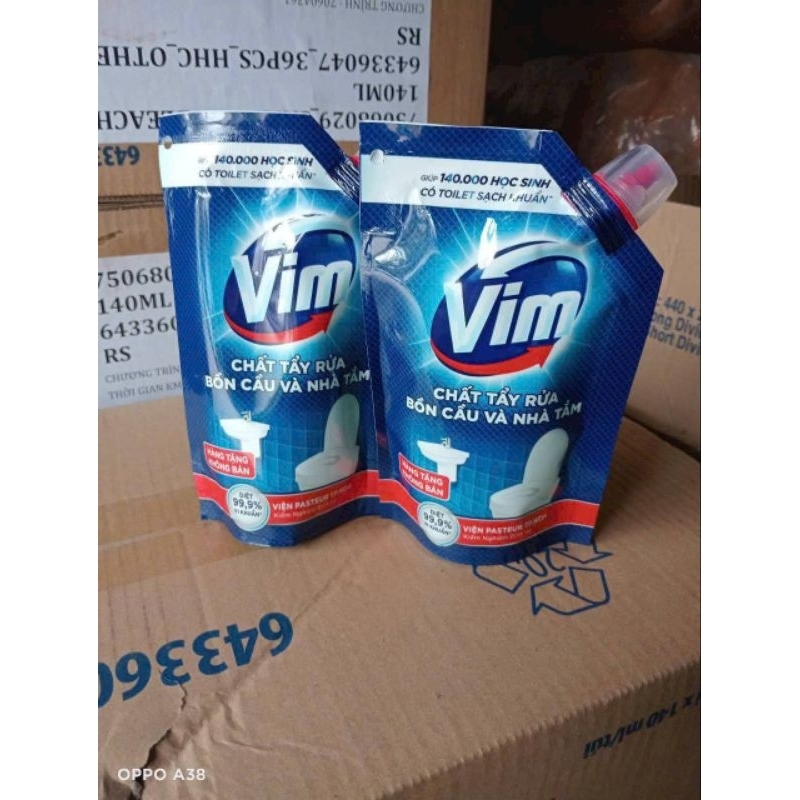 Chẩt tẩy rửa bồn cầu và nhà tắm Vim túi có nắp vặn | Shopee Việt Nam