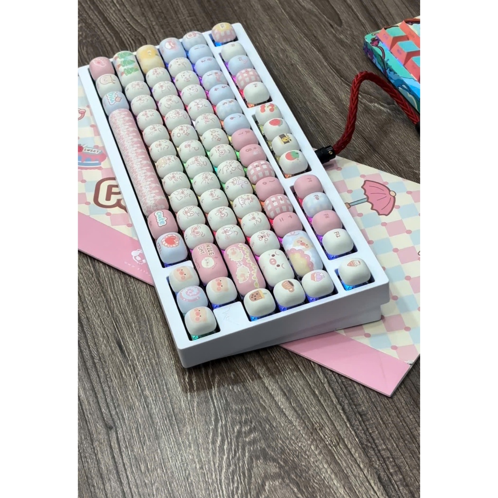 Bàn phím cơ Custom Dk75 Nhôm Cnc 3 Chế độ kết nối( Dây,Blutooth ...