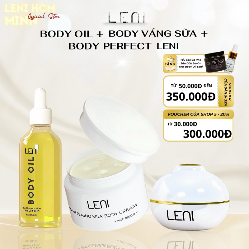 (LENI HCM -CHÍNH HÃNG) COMBO BODY VÁNG SỮA 180ml + BODY PERFECT 200ml ...