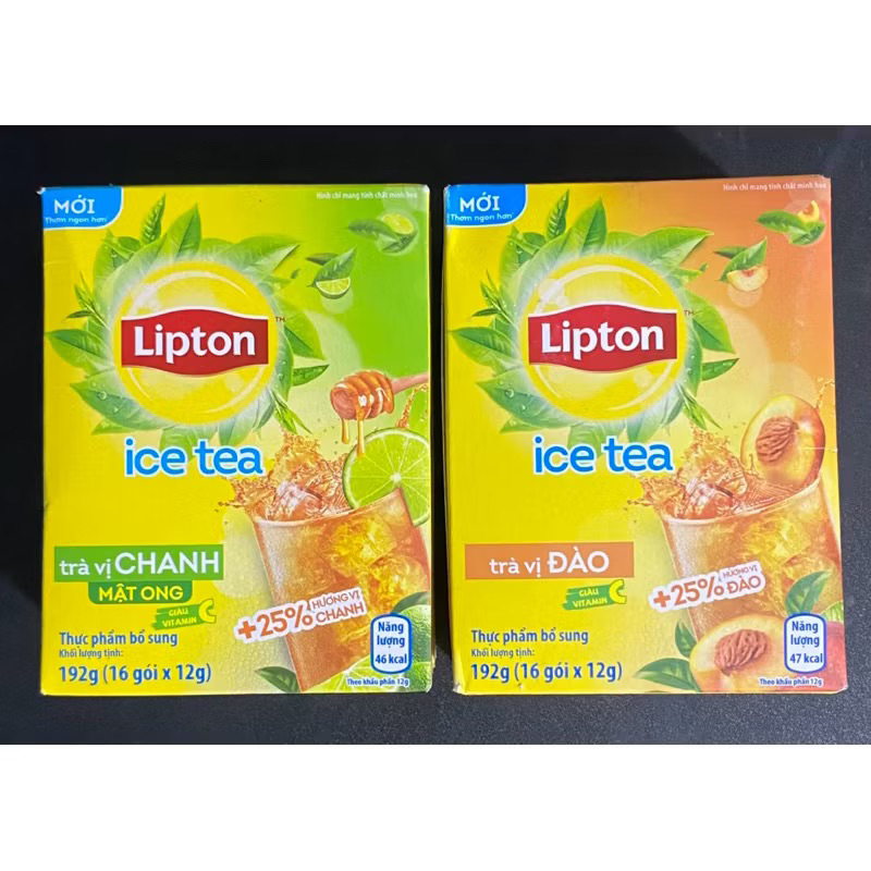TRÀ LIPTON ICE TEA VỊ CHANH VÀ ĐÀO HỘp 192G (16g*12g) | Shopee Việt Nam