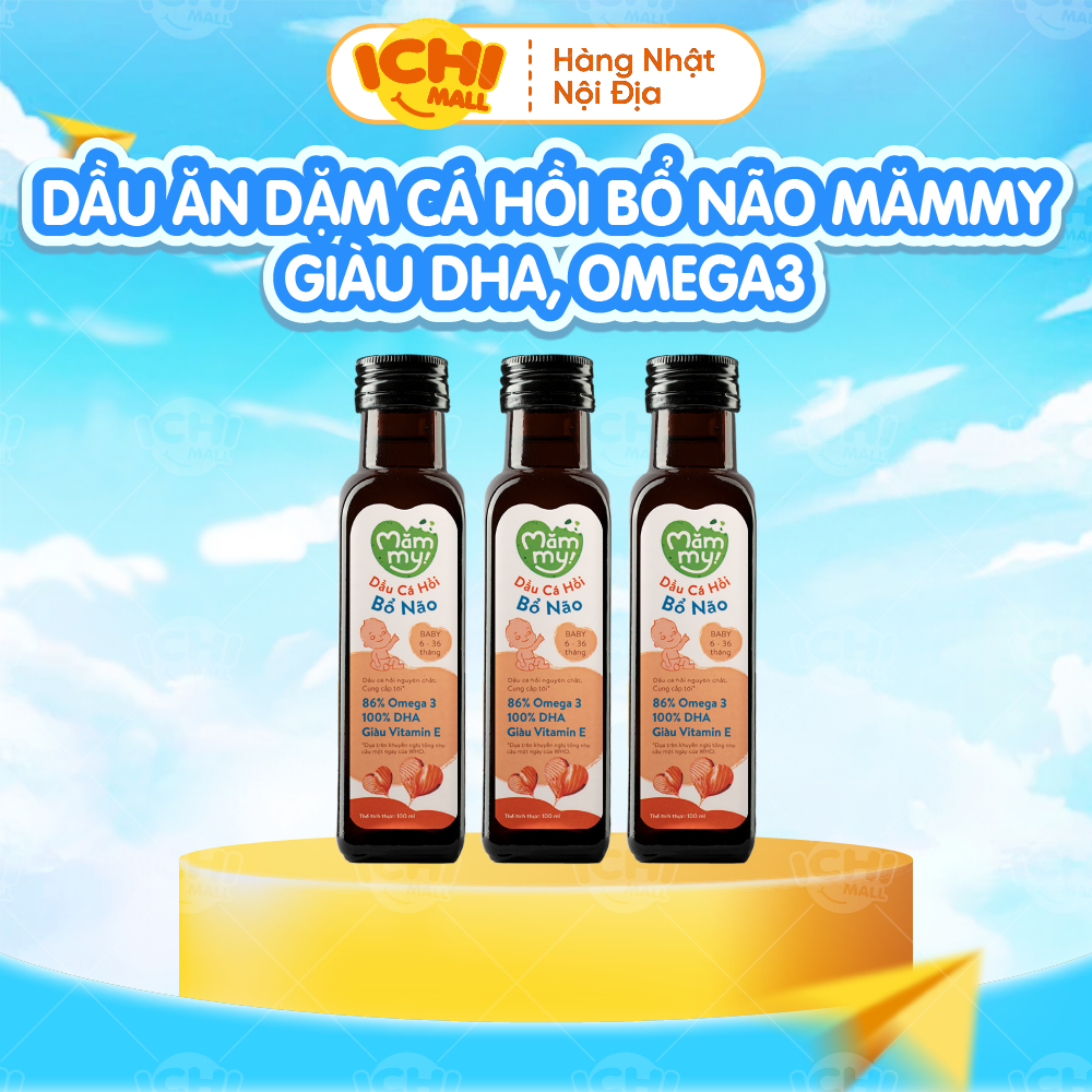 Dầu ăn dặm cá hồi bổ não Mămmy giàu DHA, Omega3 cho bé ăn dặm từ 6 ...