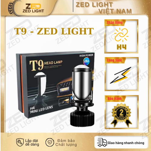 Đèn Pha LED Bi Cầu Mini T9 ZED LIGHT (Bản Mới 2025) - 65W Chân H4 Lắp ...