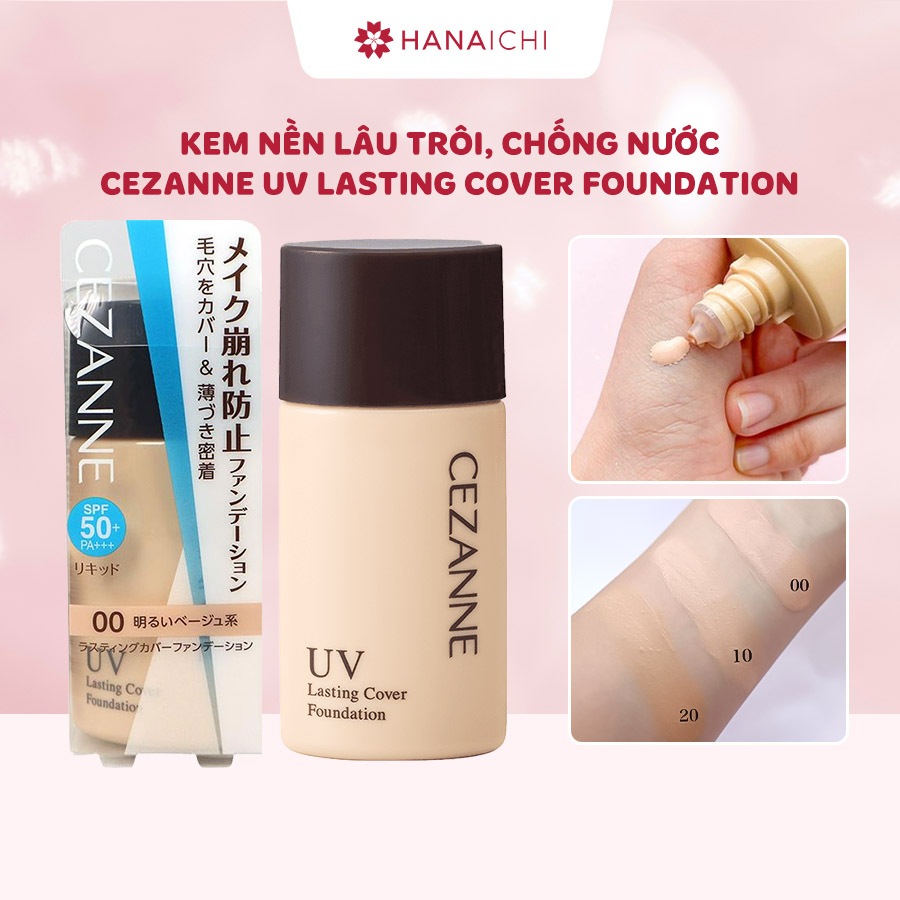 Kem nền lâu trôi, chống nước Cezanne UV Lasting Cover Foundation 27g SPF50+ PA+++ Nội địa Nhật ...