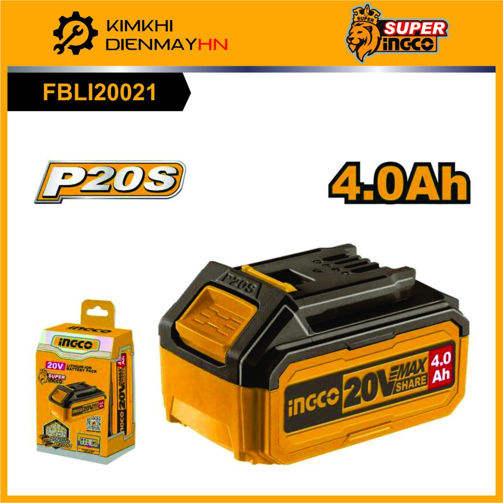 Pin 20V 4Ah INGCO FBLI20021, 2Ah INGCO FBLI20011, 5Ah INGCO FBLI20031 ...
