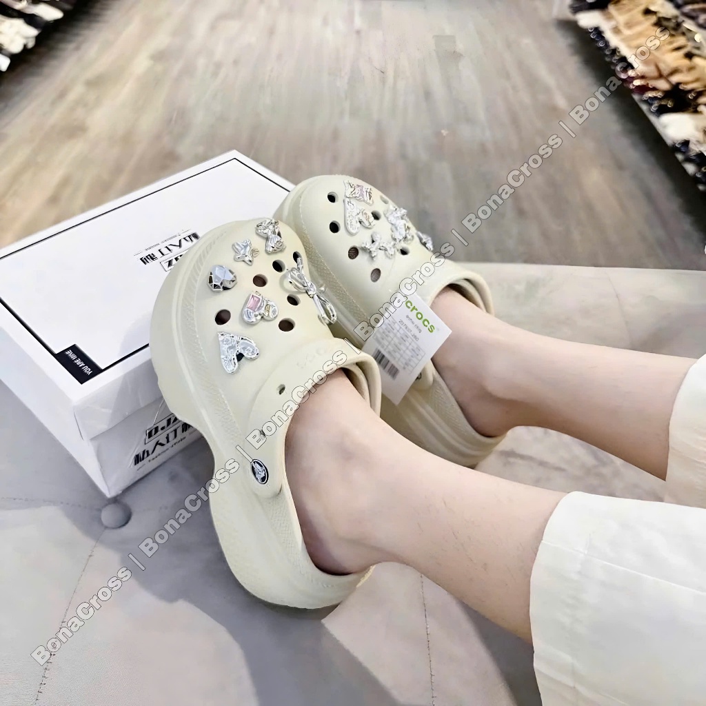 (Full Box) Cross Stomp Clog 7CM - Dép Cross đế cao Nữ 2025 | Shopee ...
