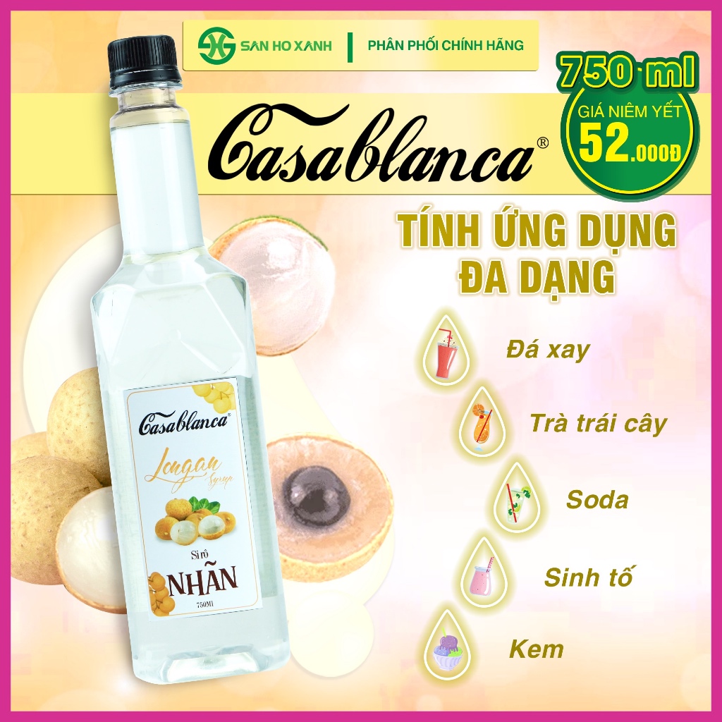 Siro Casablanca 750ml - Syrup Pha Chế Làm Trà Trái Cây Đủ Mùi Vị ...