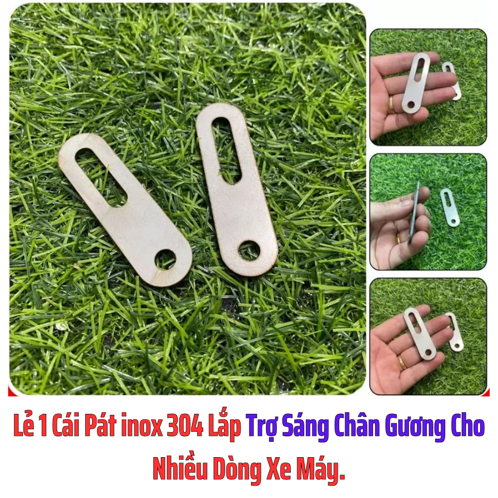 Lẻ 1 Cái Pát inox 304 Lắp Trợ Sáng Chân Gương Cho Nhiều Dòng Xe Máy ...