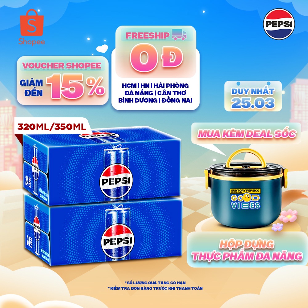 Combo 2 Thùng 24 Lon Pepsi (320ml/lon hoặc 350ml/lon) | Shopee Việt Nam