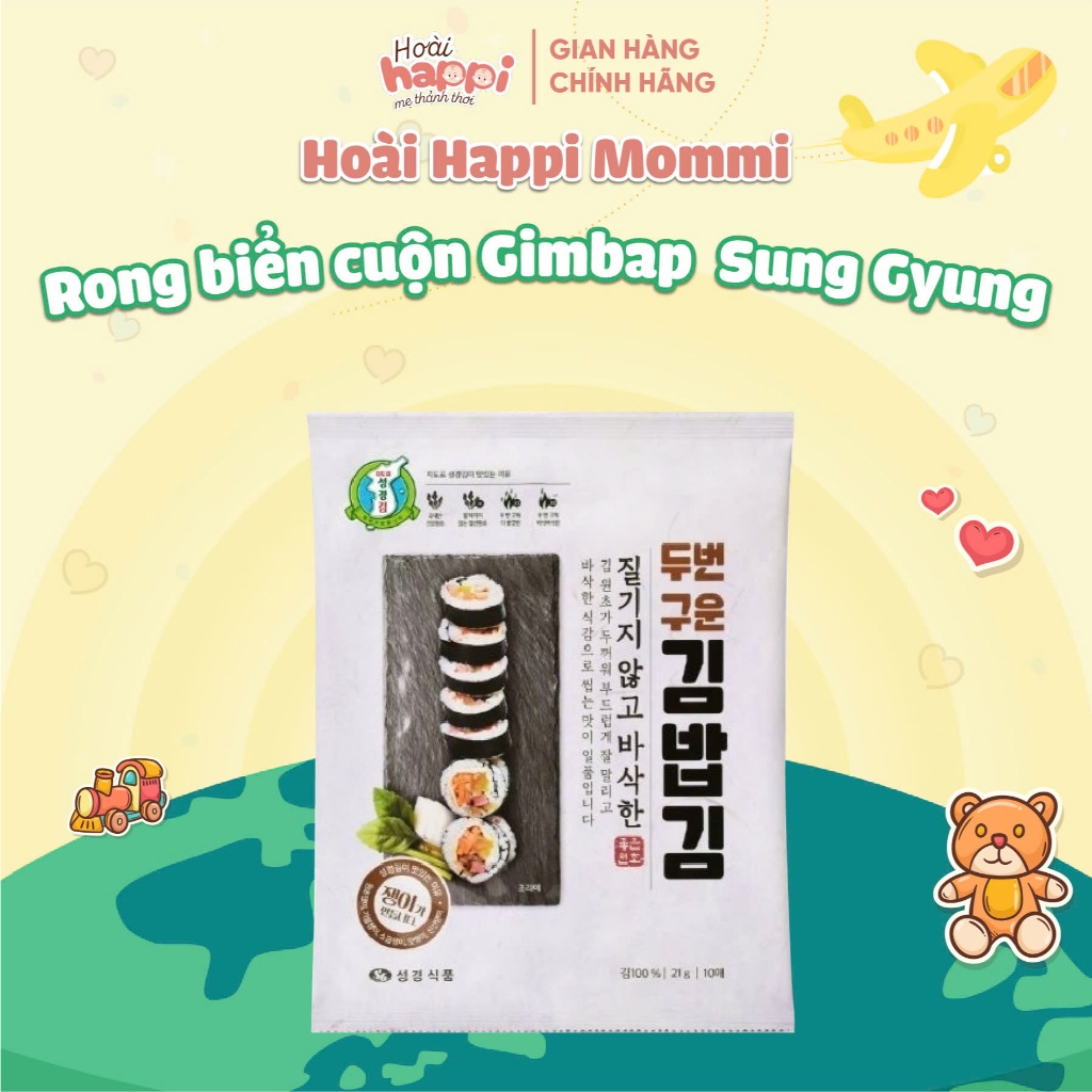 Rong biển cuộn Gimbap Sung Gyung - Bổ sung nhiều chất khoáng và Vitamin (21g/10 tấm) | Shopee ...
