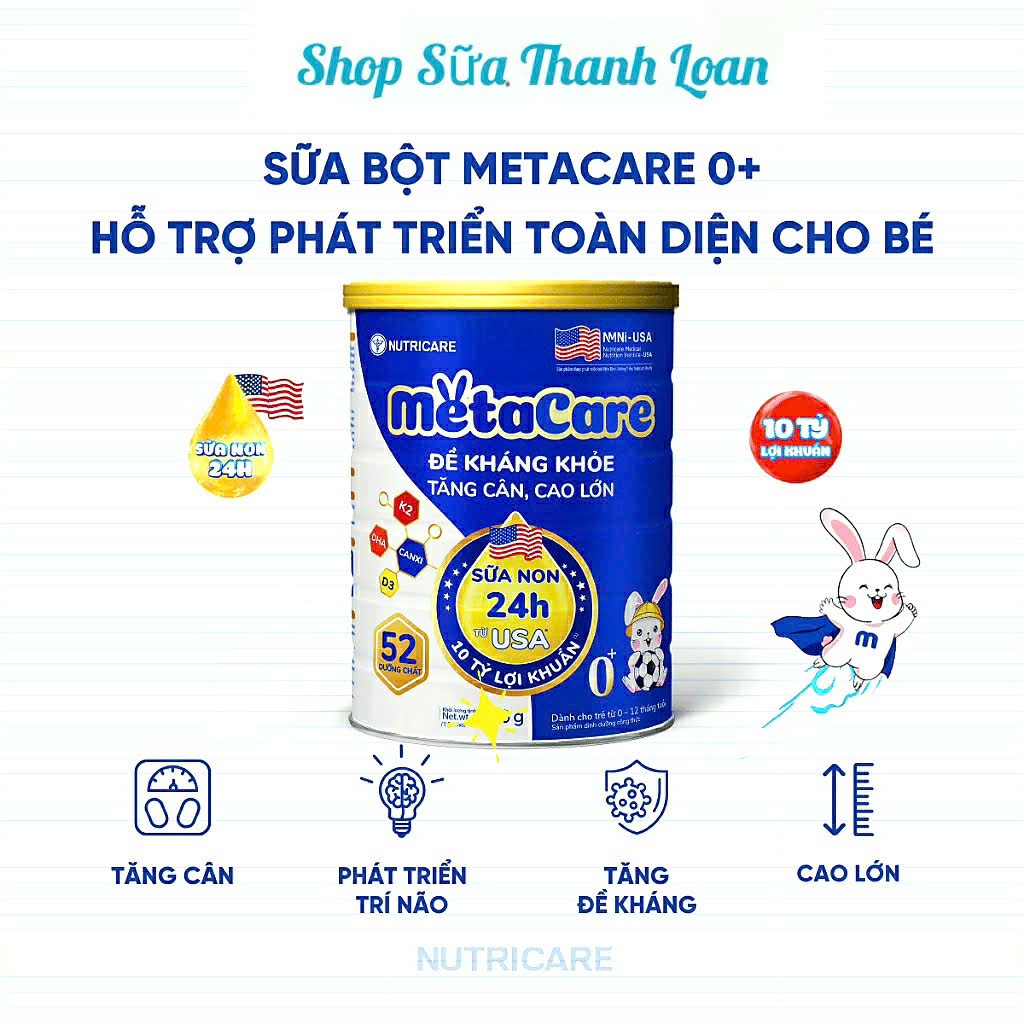 [HSD T1-2026] Sữa Bột Nutricare MetaCare 0+ 400g Đề Kháng Khỏe, Tăng Cân Cao Lớn. | Shopee Việt Nam
