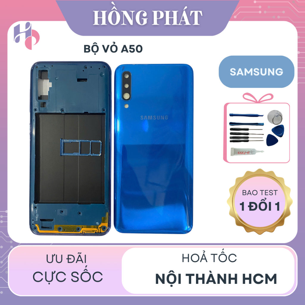 Bộ Vỏ Samsung A50 khung,sườn,lưng,cam,sim,phím ( Tặng keo dán và bộ sửa ...