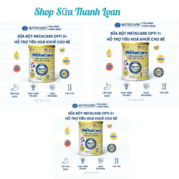 (HSD T8-2027) Sữa Bột Nutricare Metacare OPTI ĐỦ SỐ 0+,1+,2+ 850g - Tiêu Hoá Khoẻ,Tăng Cân Cao ...