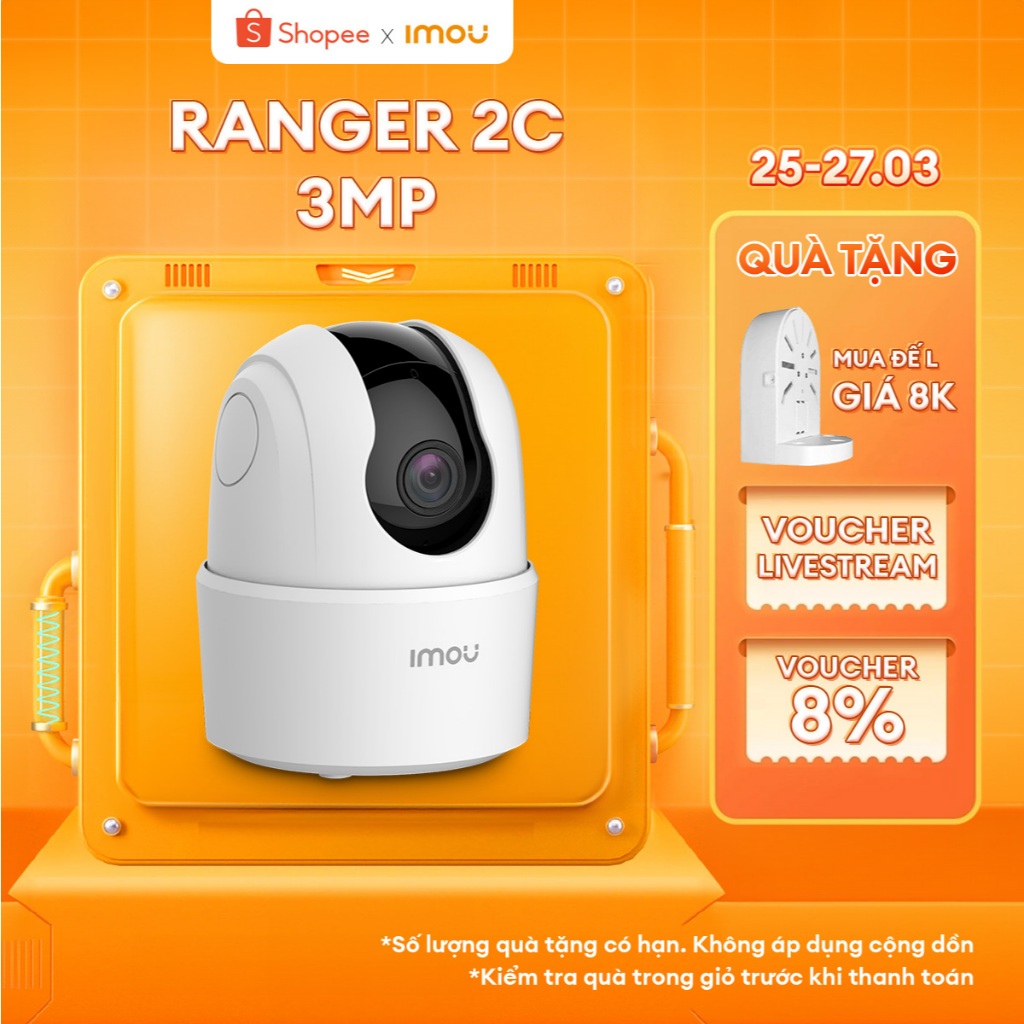 [Nhập ELCA253 giảm 12%] Camera Wifi trong nhà Imou Ranger 2C (2MP) I ...