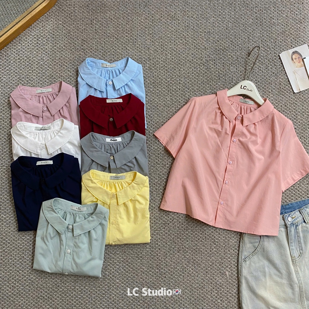 Áo sơ mi ngắn tay cổ sen nhọn XonXen PHAN CHÂU TRINH mã A751 | Shopee ...