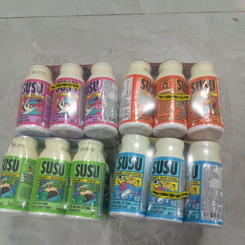 Sữa Chua SuSu 4 vị 1 lóc 6 chai 80ml màu tự chọn | Shopee Việt Nam