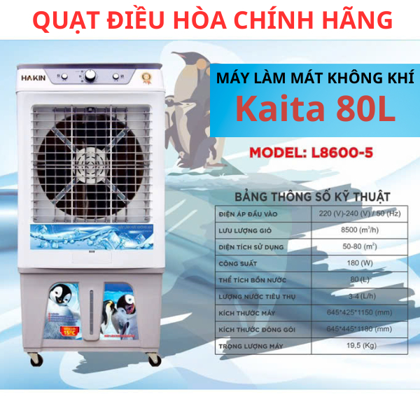 Quạt hơi nước 80L chính hãng Nineshield, Quạt điều hoà 80L Sunhouse Kaita làm mát không khí ...