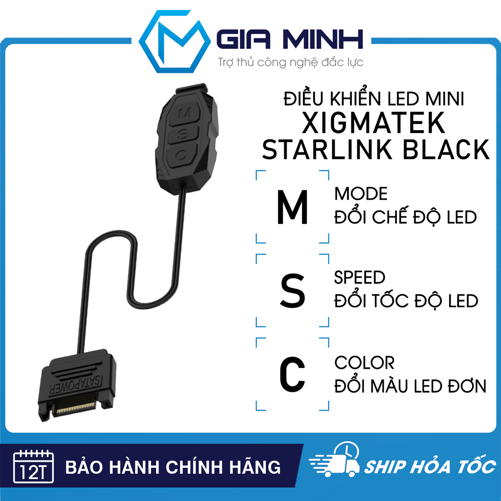 Điều Khiển Led ARGB 3Pin 5V Mini Xigmatek STARLINK Black - Dành Cho ...