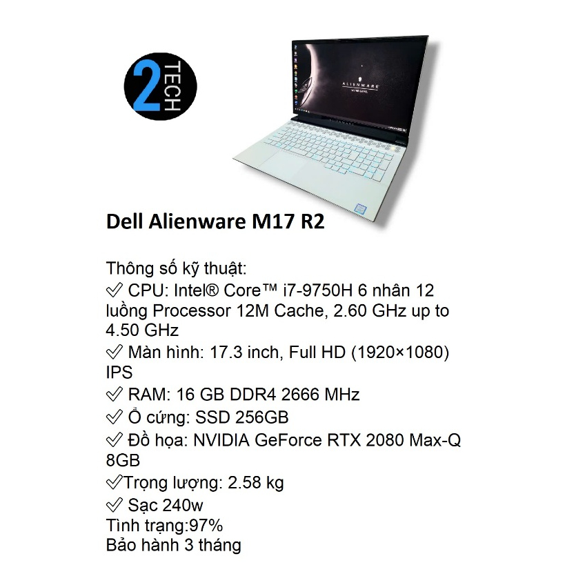 Laptop gaming Dell Alienware M17 R2 | Intel® Core™ i7-9750H | DDR4 16GB ...