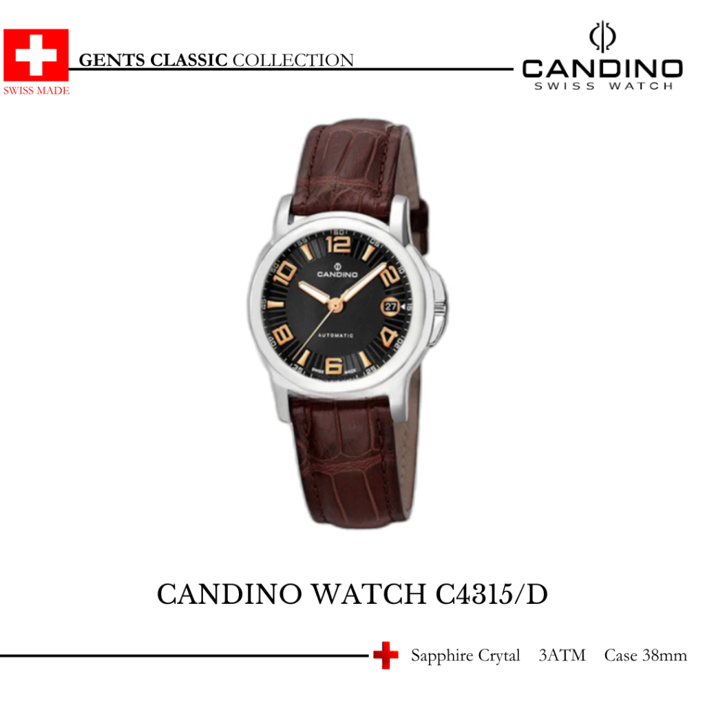 Đồng hồ Candino C4315/D thương hiệu Thuỵ Sĩ máy cơ tự động mặt kính Sapphire. | Shopee Việt Nam
