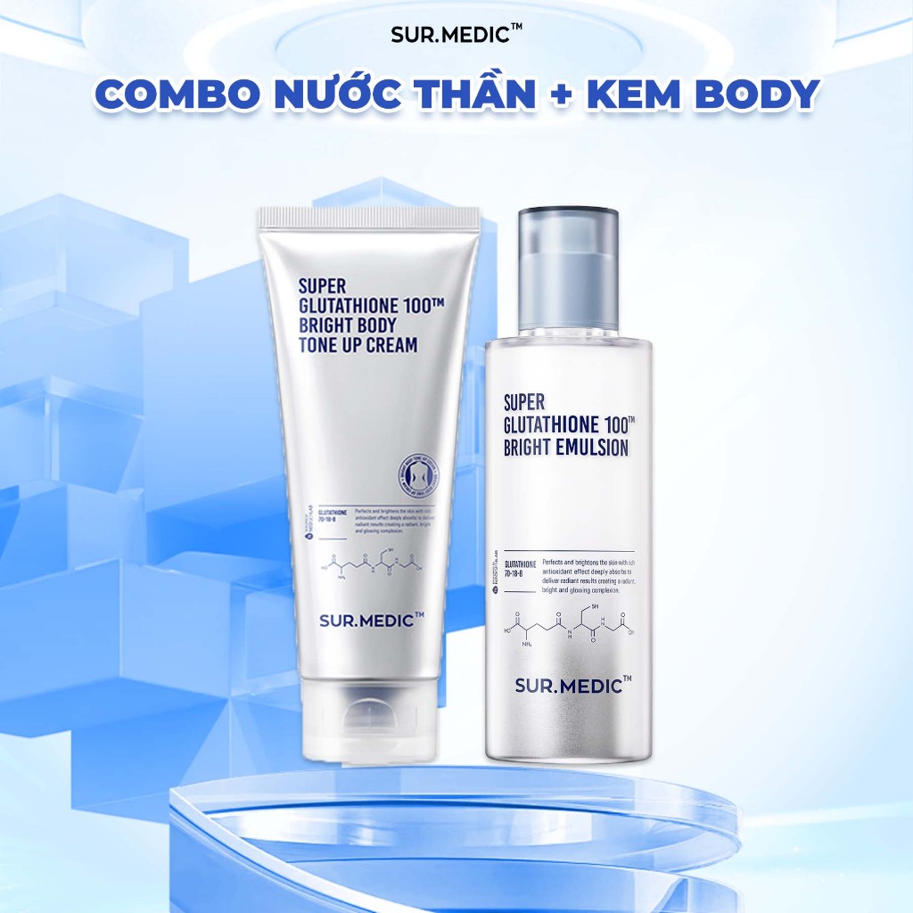 Bộ Đôi Dưỡng Trắng Da Kem Tone Up Body + Nước Thần Trắng Da SUR.MEDIC ...
