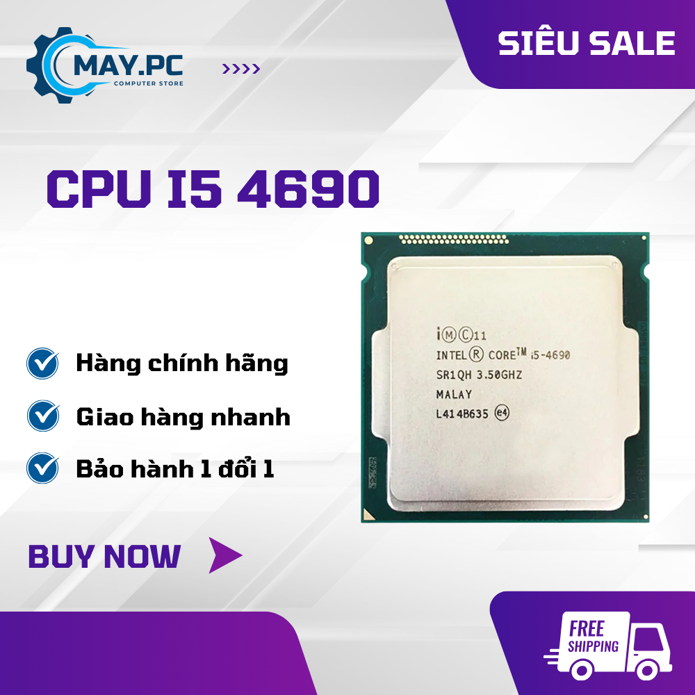 CPU intel core I5 4690(3.5GHZ, 6MB, 4 Cores 4 Threads) | Shopee Việt Nam