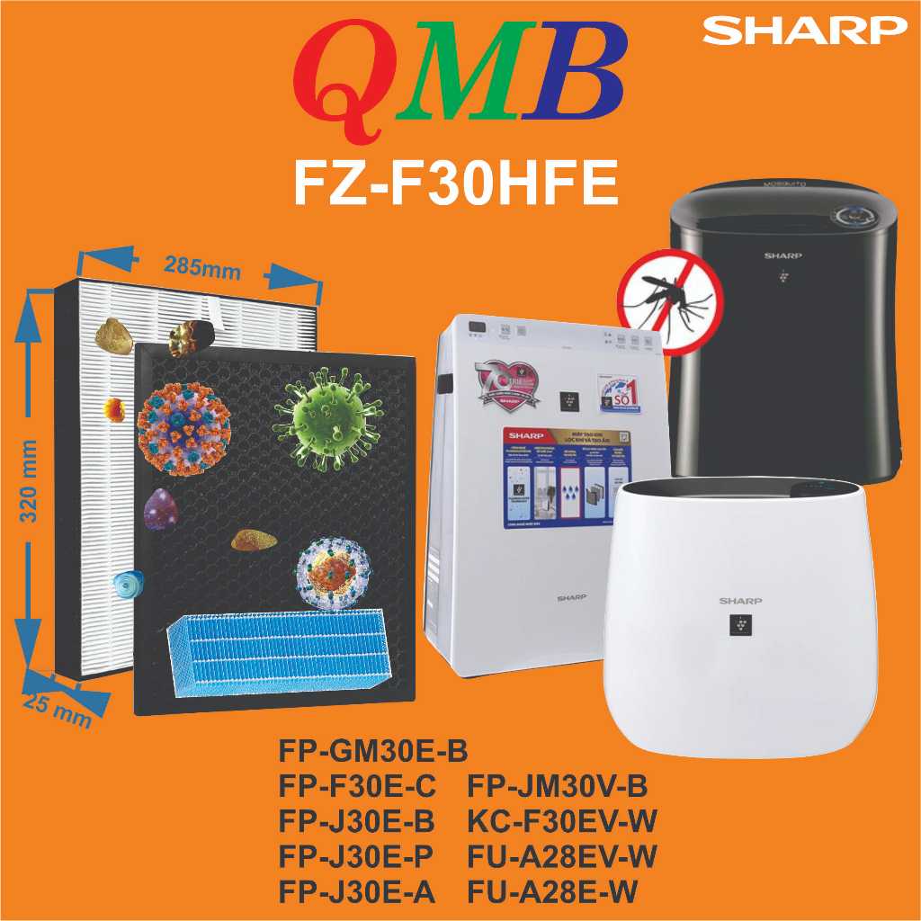 Màng lọc Hepa SHARP FP-J30 FP-F30E FP-J30E-A/B/ P FP-GM30E FP-GM30 FP-JM30 FP-JM30V KC-F30EV FU ...