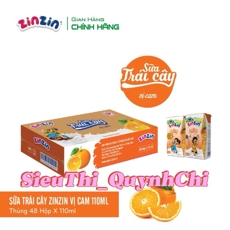 Sữa trái cây ZinZin Trái Cây cam/dâu/nho/việt quất Thùng 48 hộp 110ml | Shopee Việt Nam
