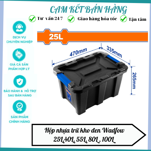 Hộp nhựa đựng kho đen Wadfow dung tích 25L,40L, 55L, 80L, 100L WTB3325 | Shopee Việt Nam