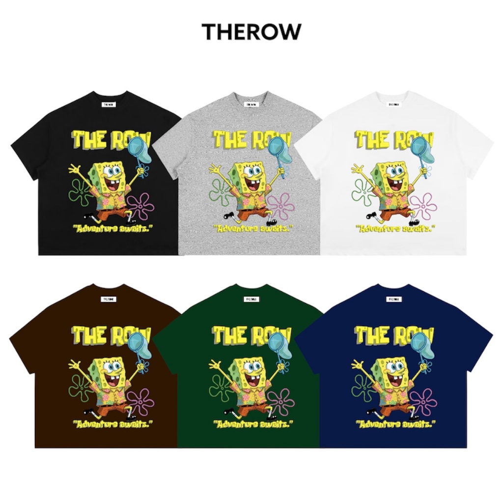 Áo Thun Boxy Local Brand THEROW Tay Ngắn Cotton "Patrick & Spongebob ...