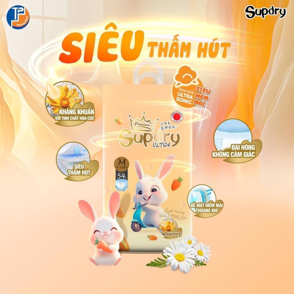 Tã bỉm SUPDRY CAM ULTRA cao cấp quần dán size S54 M48 M54 L48 XL44 ...
