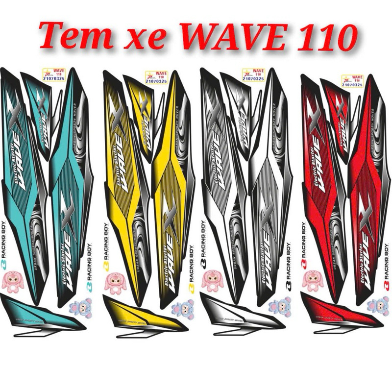 Tem dán xe WAVE 110 mẫu X tem 4 lớp chống nước | Shopee Việt Nam