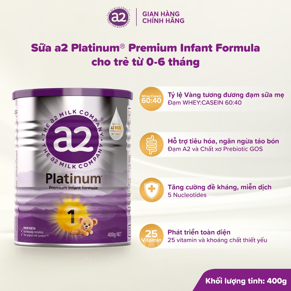 Sữa a2 Platinum Premium Infant Formula 1 lon 400g | Shopee Việt Nam