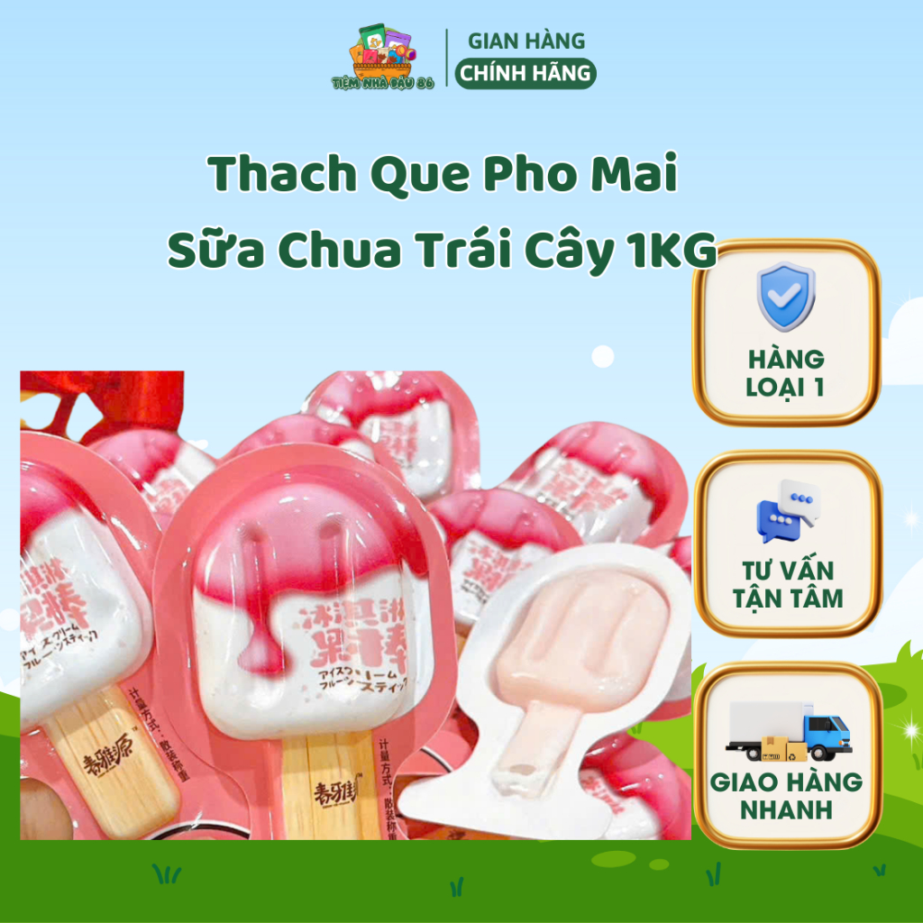 [Sẵn Hàng] Combo 1kg Thạch Que Pho Mai/Thạch Sữa Chua Trái Cây Hình Que ...