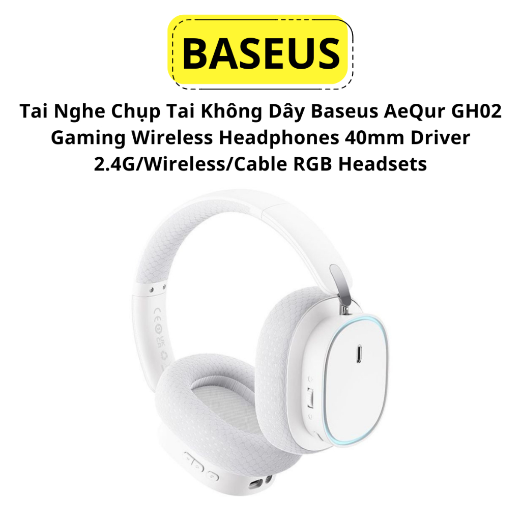 Tai nghe chụp tai không dây Baseus AeQur GH02 Gaming Wireless Headphones 40mm Driver 2.4G ...