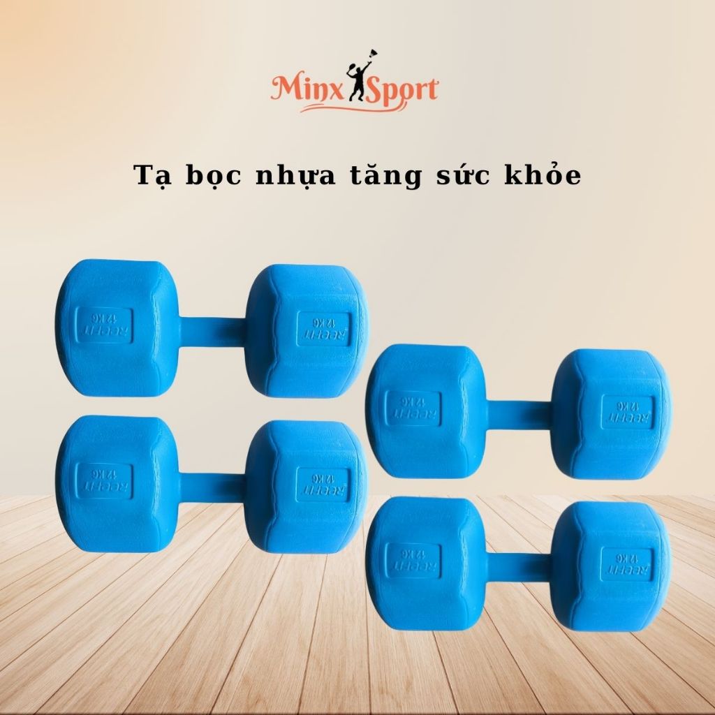 Tạ tay 5kg 6kg 7kg 8kg 10kg 12kg, tạ nhựa cầm tay trọng lượng nặng nhồi sẵn giúp tăng cường sức ...