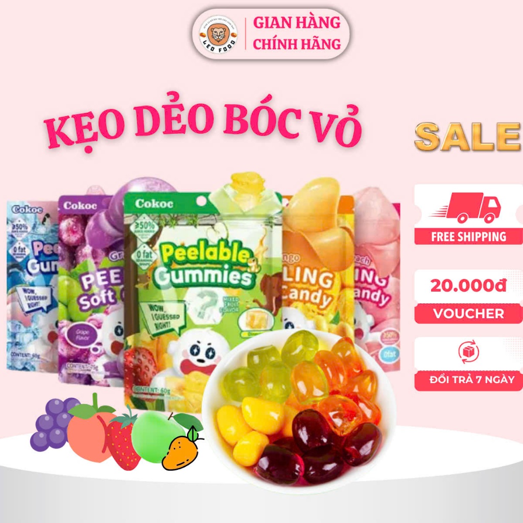COKOC Kẹo dẻo trái cây lột vỏ 3D 75g BOBO, Ít Đường, Kẹo dẻo trái cây 3D/ Kẹo Lột vỏ | Shopee ...