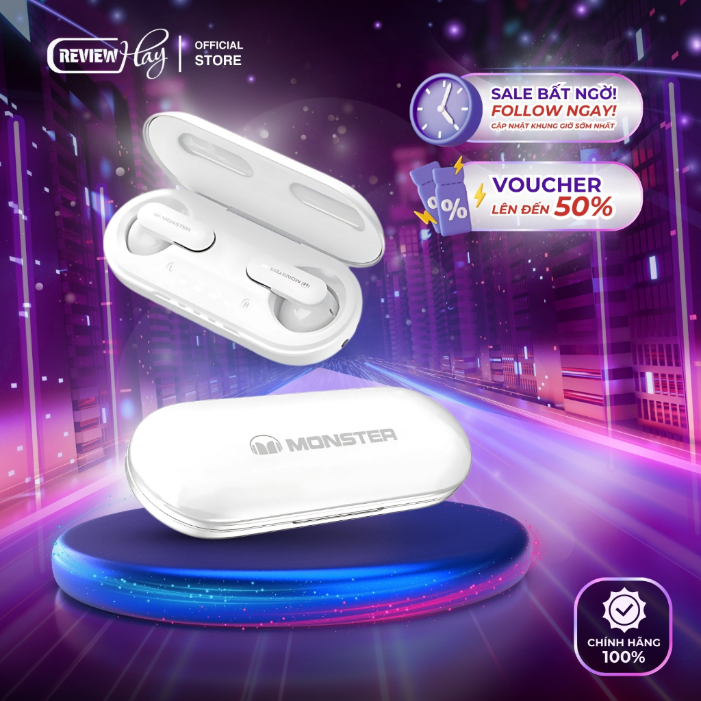 Tai Nghe Bluetooth TWS Monster SuperSlim AirLink M1007 – Chip Qualcomm aptX, Âm Thanh Chuẩn Hi ...