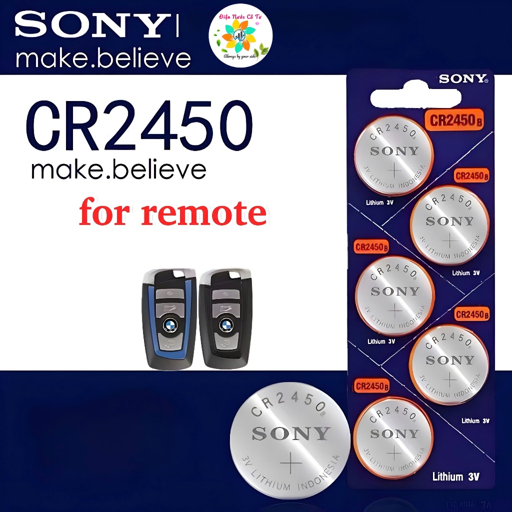 Pin tròn 3V CR2430 CR2450 SONY - pin đồng hồ, pin remote xe ô tô, thiết ...