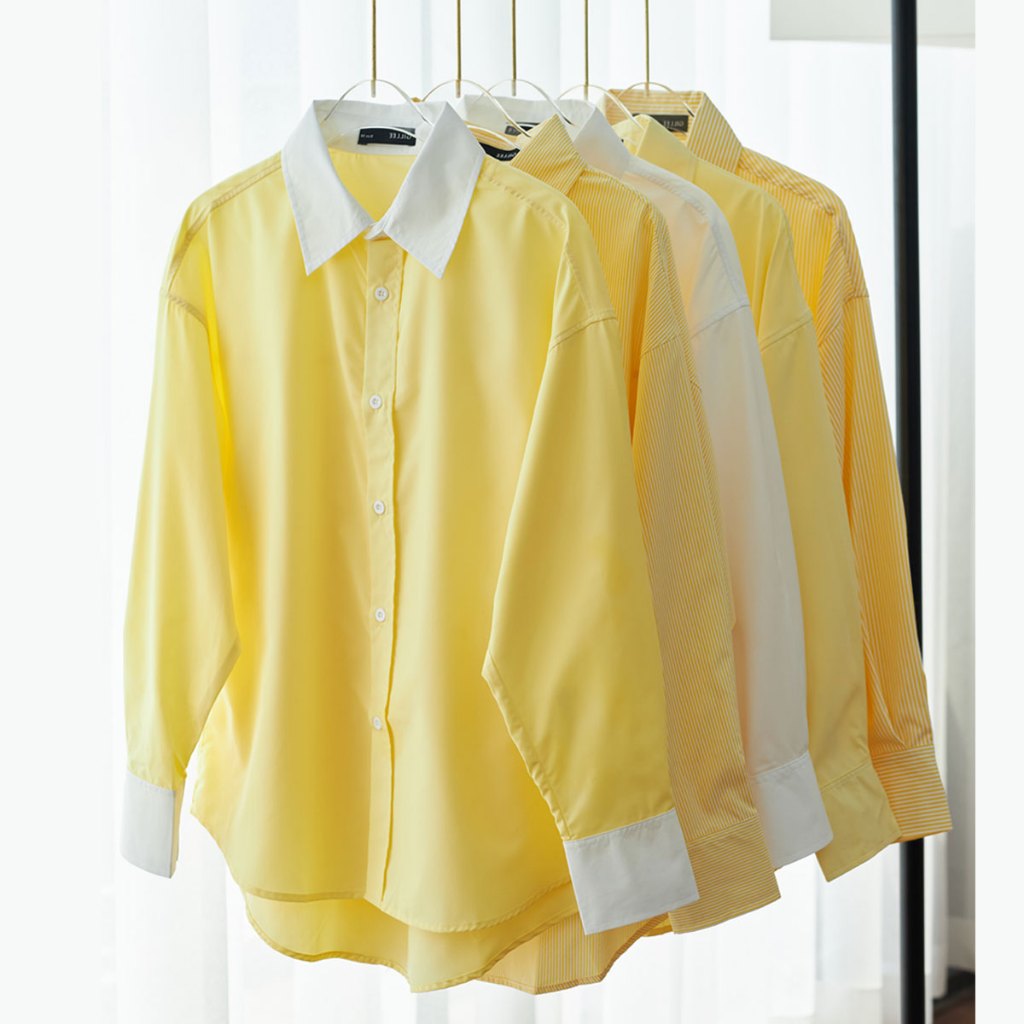 Áo sơ mi nữ GILLEE dáng oversized, sơ mi form rộng vải kate lụa thanh ...