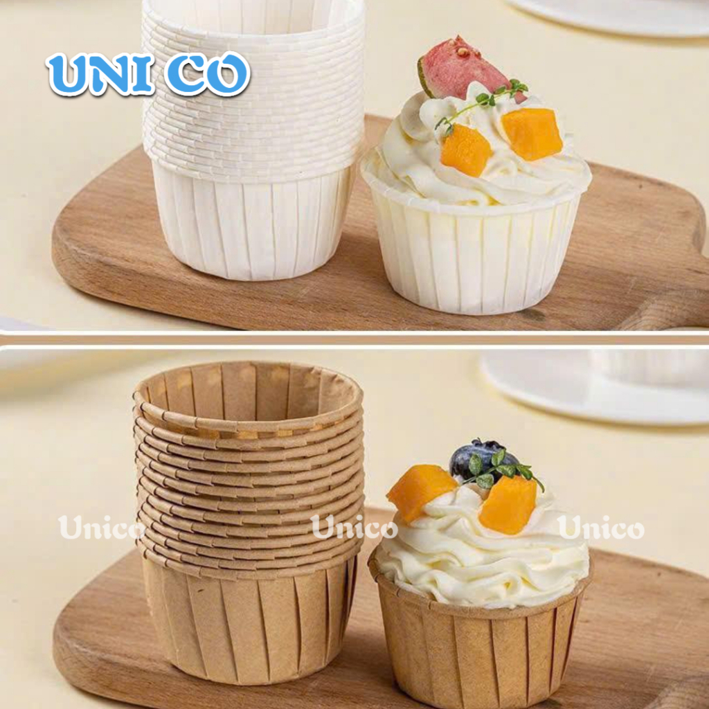 50 Ly Giấy Cupcake Màu Trắng, Be Nướng Bánh Trực Tiếp 80ml | Shopee ...