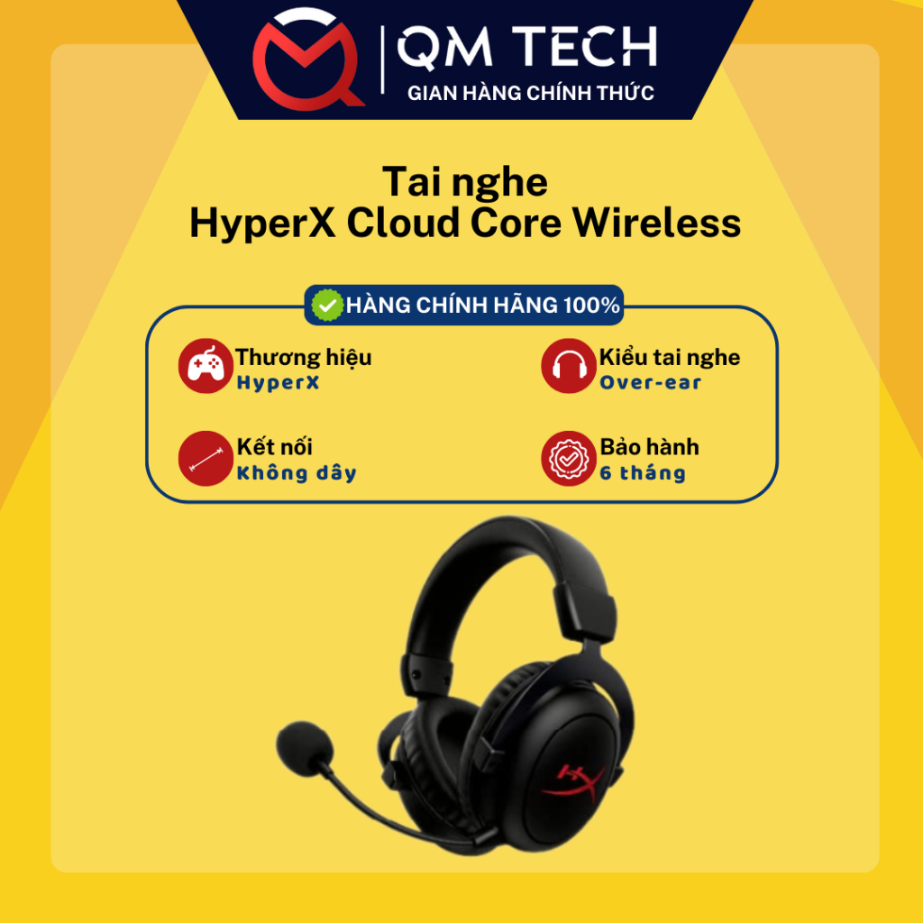 Tai nghe gaming HyperX Cloud Core Wireless - QMTECH STORE | Shopee Việt Nam